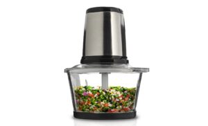 eternal living food processors & vegetable chopper with glass bowl ground meat vegetables fruits nuts ice, stainless steel