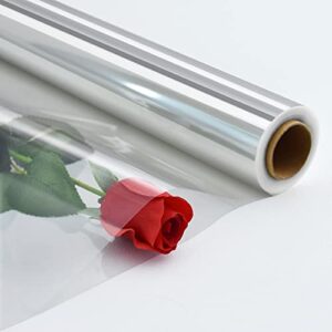 beishida clear cellophane wrap roll for gift baskets, 100ft-l x 31.5in-w fold to 16in cellophane roll gift basket wrapping plastic cellophane wrap for gift baskets, food and flower