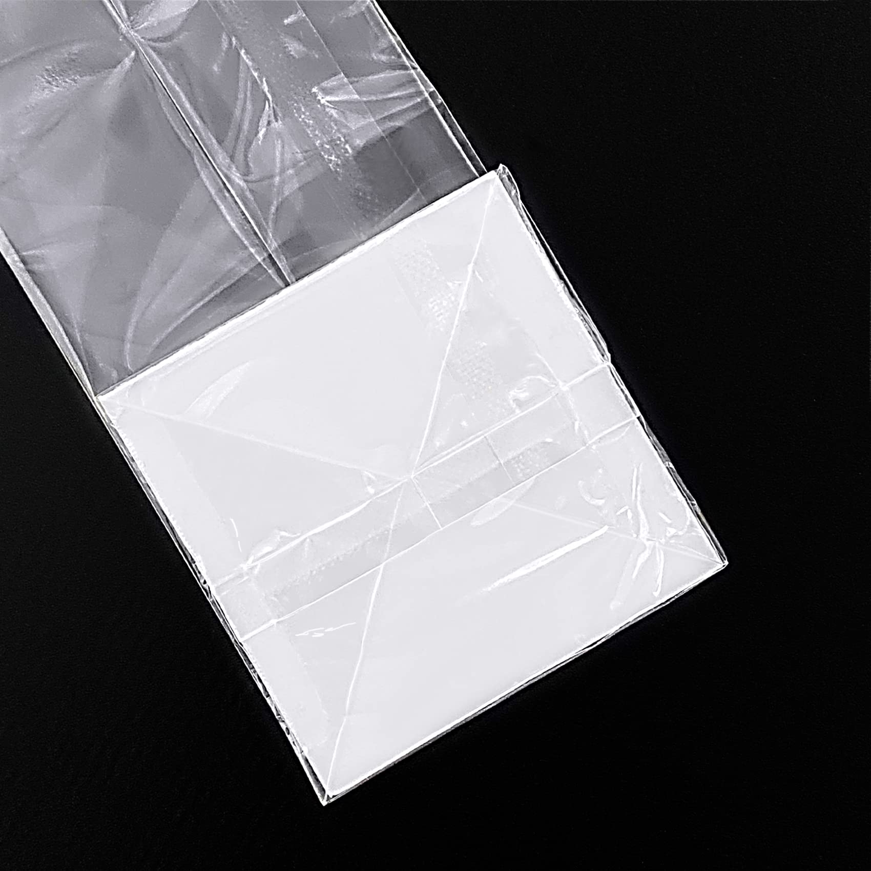 Morepack Gusseted Cellophane Bags,Flat Bottom Cellophane Bags with Paper Insert 50Pcs 2x2x8 Inches Biscotti bags