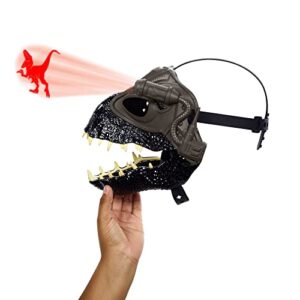 Mattel Jurassic World Track 'n Roar Dinosaur Mask with Tracking Gear, Light & Sound, Indoraptor Role-Play & Costume