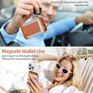 ExtreLife For Magsafe Wallet, Strong Magnetic Wallet for iPhone 15/14/13/12 Series, Magnetic Card Holder Wallet for iPhone Wallet Magsafe with 2 Card Slots, Vegan Leather, Hold 7 Cards, Slim, Brown