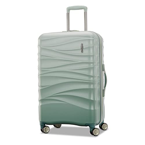 American Tourister Cascade Hardside Expandable Luggage Wheels, Sage Green, 24-Inch Spinner