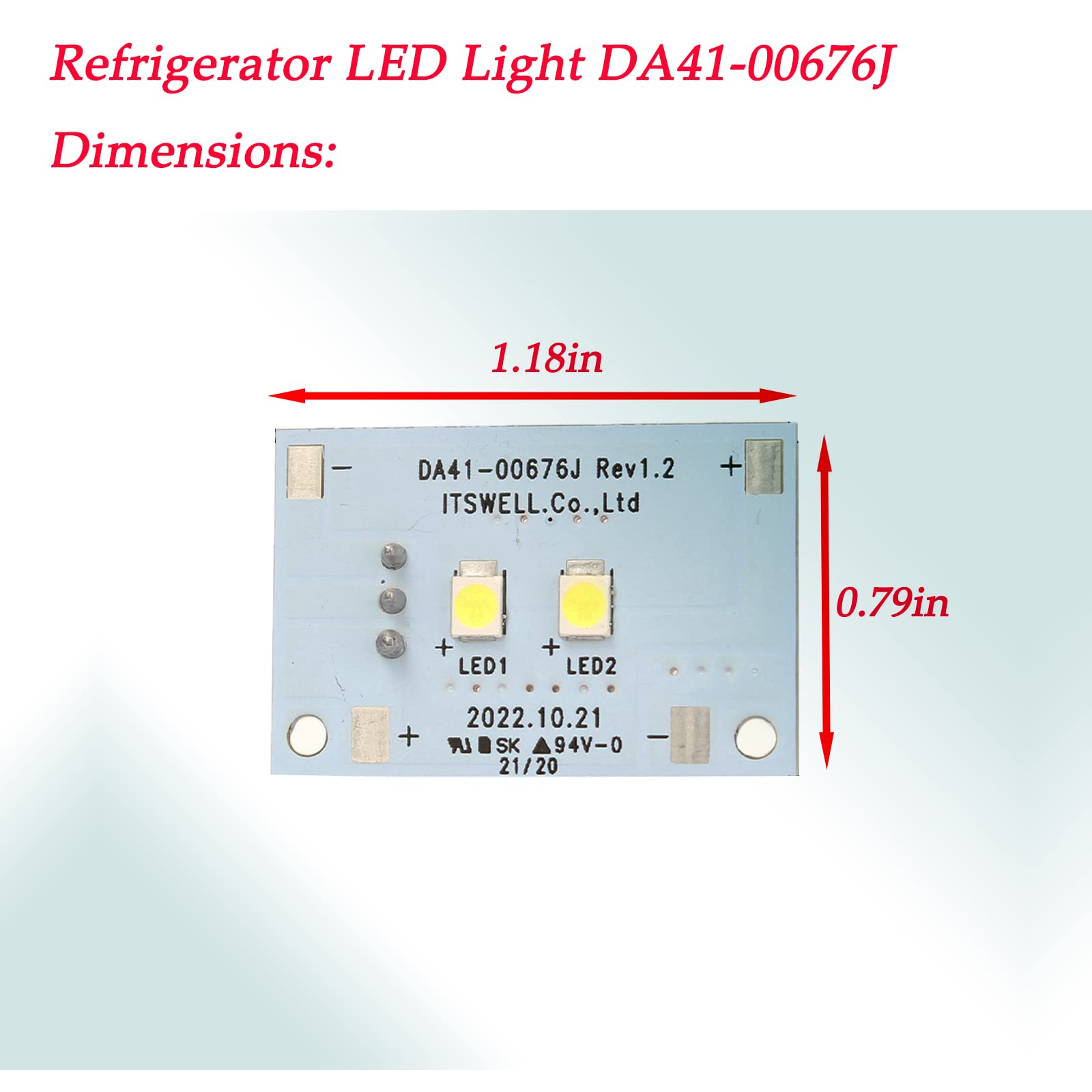 Refrigerator LED Light DA41-00676J Fit for Samsung Refrigerator Freezer LED Lamp Assembly Replace AP6000168 PS11732779