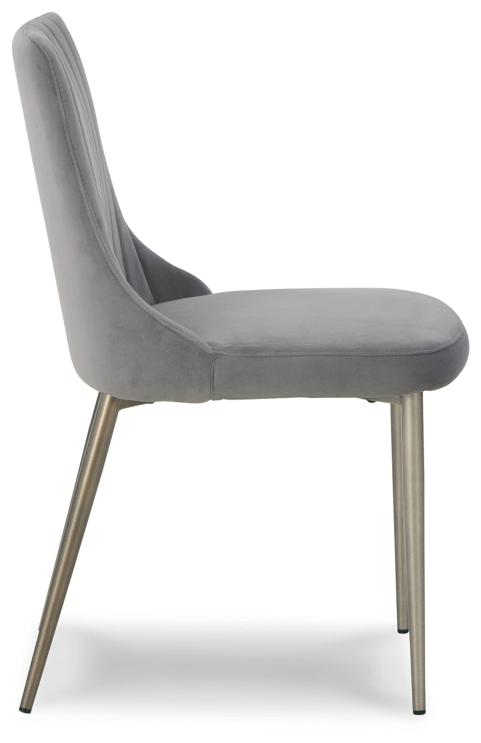 Signature Design by Ashley Barchoni Classic Upholstered Dining Chair with Metal Frame, Set of 2, Metallic & Gray