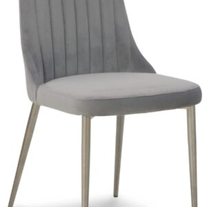 Signature Design by Ashley Barchoni Classic Upholstered Dining Chair with Metal Frame, Set of 2, Metallic & Gray