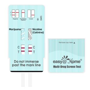 easy@home marijuana & nicotine test kit: 15 pack testing kits for thc and nicotine metabolites cotinine(cot) in urine, built-in strips combo home drug tests for weed/vaping/tobacco, edoap-124