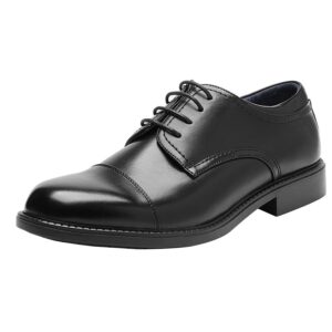 bruno marc men's black leather lined dress oxford shoes classic lace up formal dress wide shoes,downingwide-01,black,11 w us