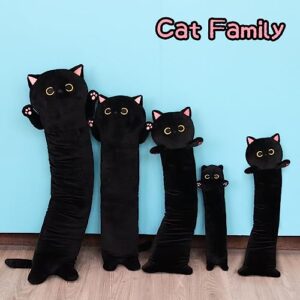 MUFEIRUO Long Cat Plush Pillow Black Cat Body Pillow, 40.5" Cute Black Cat Stuffed Animals Plush Cat Plushie, Kawaii Stuffed Cat Toys Throw Pillow for Kids Christmas Decorations