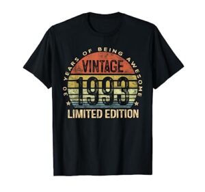 vintage 1993 limited edition 30 year old gifts 30th birthday t-shirt