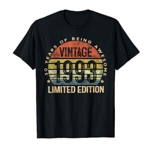 Vintage 1993 Limited Edition 30 Year Old Gifts 30th Birthday T-Shirt