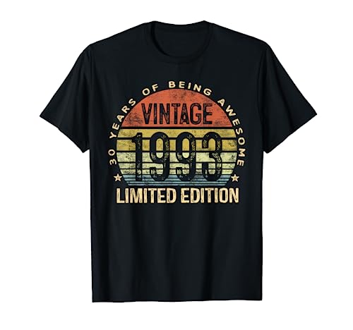 Vintage 1993 Limited Edition 30 Year Old Gifts 30th Birthday T-Shirt