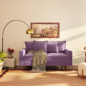 meeyar couches for living room 58'' small couch for small spaces loveseat small couch for bedroom comfy sofas for living room,office,and apartment,lavender