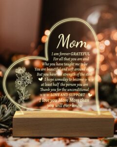 mom gifts from daughter son, engraved night light mom gifts, mothers day gifts for mom from daughter son, unique birthday gifts for mom, stepmom