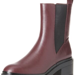 Amazon Essentials Women's Chunky Sole Chelsea Boot, Black Oxblood, 7.5 Wide