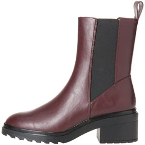 Amazon Essentials Women's Chunky Sole Chelsea Boot, Black Oxblood, 7.5 Wide