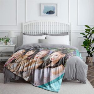 GZDXD Korean Girl Group Poster Blanket, HD Printing Does not Fade, Soft Flannel Throw Blanket, Suitable for Kids Teen Adult Gift (Color 10,50x60in (130x150cm))