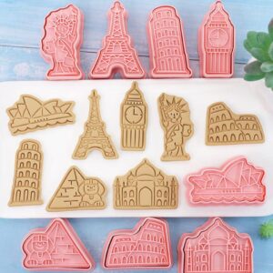 8 Pieces Statue of Liberty Cookie Moulds For Baking Cookie Mould Press Eiffel Tower Cookie Mould Set Kitchen Tools Plastic Cookie Stamps (Statue of Liberty)