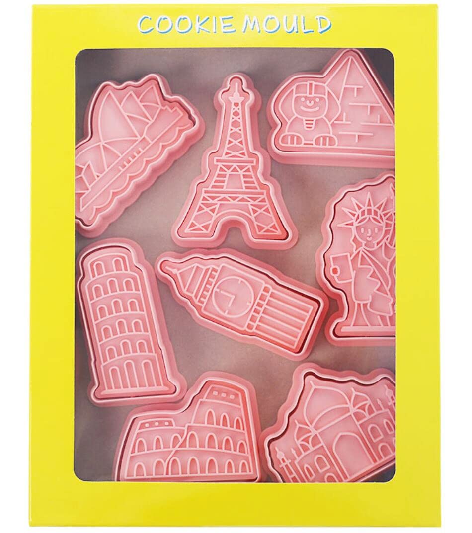 8 Pieces Statue of Liberty Cookie Moulds For Baking Cookie Mould Press Eiffel Tower Cookie Mould Set Kitchen Tools Plastic Cookie Stamps (Statue of Liberty)