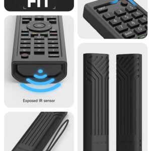 Silicone Hisense Remote Cover Compatible with Hisense Smart TV Remote ERF3C80H,2AVIGBR0001,25780-2AVIGBR0001,Skin-Friendly Case for A4H Series Android TV Remote Anti-Lost with Lanyard(Black)