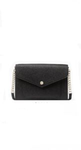 kate spade tinsel flap glitter crossbody purse (black)