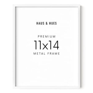 haus and hues white 11x14 picture frame, aluminum, modern, 14.0x11.0 inches, 0.75 inches deep, 1 piece, unisex adult, white