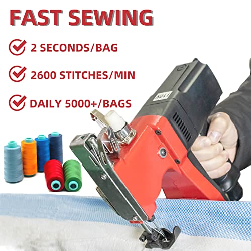 SDRTOP Electric Bag Sewing Machine Industrial Handheld Bag Closer Closing Stitcher GK9-900 Automatic Woven Bag Sewer Packing Machine for Rice Woven Leather Snakeskin Bag Sack