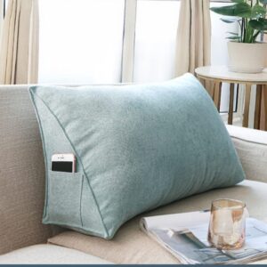 SHIZLIN Simplicity and Luxury Wedge Pillow Waist Protection Reading Pillow Couch Cushion Support Triangle Sofa Backrest Pillow