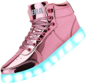 odema v3 aurora unisex high top light up shoes, sneakers with lights for men，women, led light shoes,usb charging glowing shoes for teens