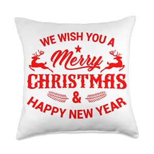 classic christmas holidays deco new year greeting christmas deco new year's eve greetings womens mens kids throw pillow, 18x18, multicolor