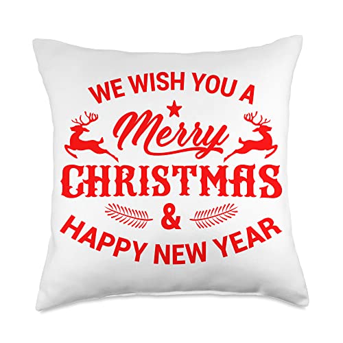 CLASSIC CHRISTMAS HOLIDAYS DECO NEW YEAR GREETING Christmas Deco New Year's EVE Greetings Womens Mens Kids Throw Pillow, 18x18, Multicolor