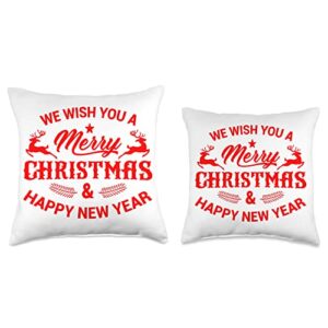 CLASSIC CHRISTMAS HOLIDAYS DECO NEW YEAR GREETING Christmas Deco New Year's EVE Greetings Womens Mens Kids Throw Pillow, 18x18, Multicolor