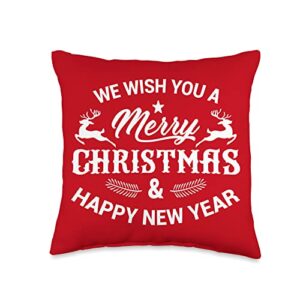 classic christmas holidays deco new year greeting christmas deco new year's eve greetings womens mens kids throw pillow, 16x16, multicolor