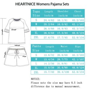 HEARTNICE Women Soft Pajama Sets Short Sleeve Loungewear Sleepwear Summer Two-Piece Pjs Sets With Pockets(Pink, M)