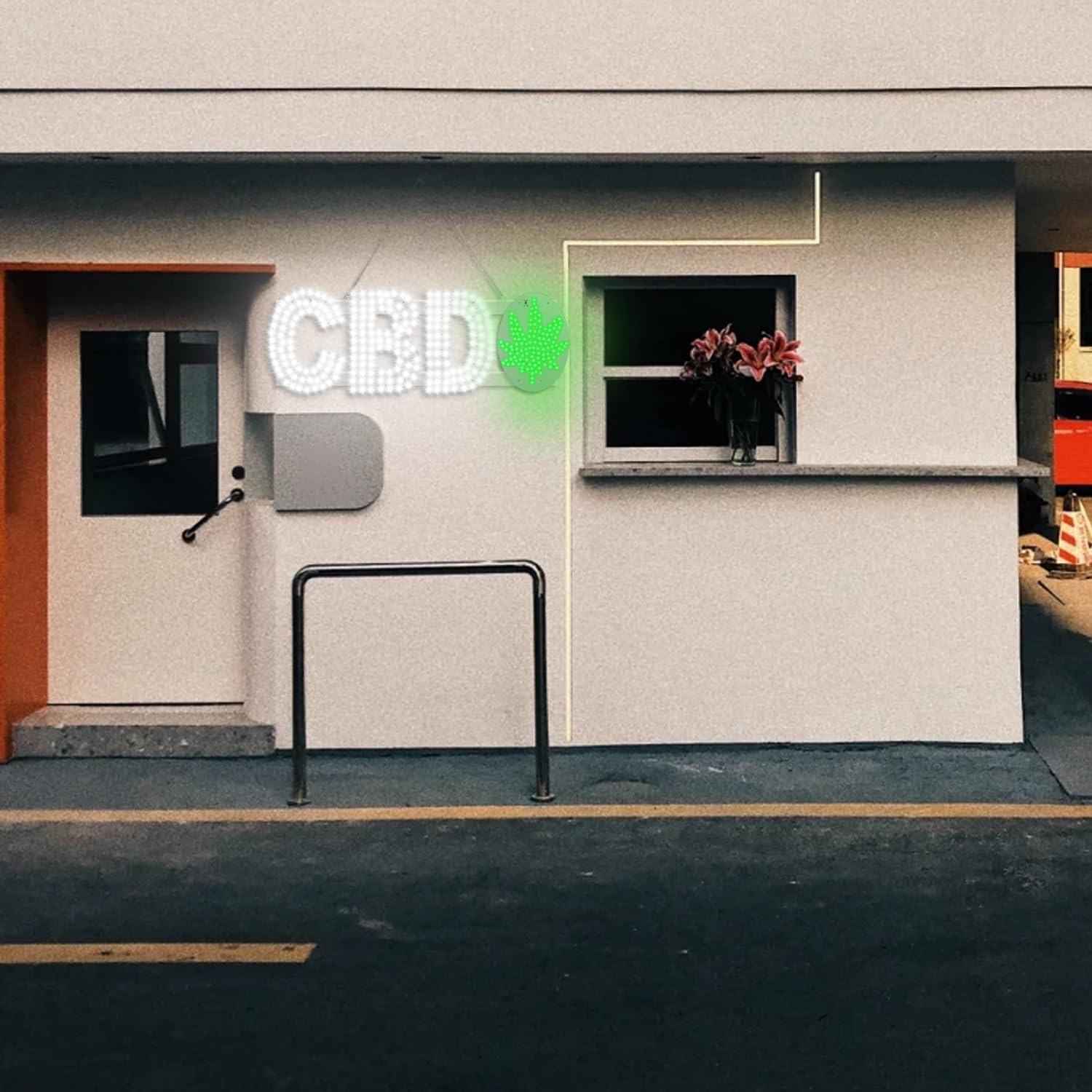 30"x10" Large LED CBD Signs for Smoke Shops, Super Bright Unique Design CBD Sign with Hanging Installation, High Visibility CBD Sign for Stores Retail Shops Window (White)