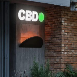 30"x10" Large LED CBD Signs for Smoke Shops, Super Bright Unique Design CBD Sign with Hanging Installation, High Visibility CBD Sign for Stores Retail Shops Window (White)