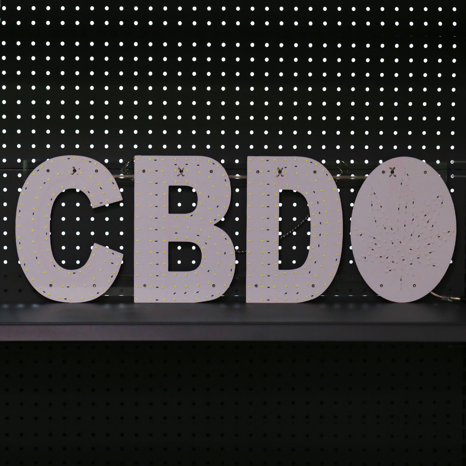 30"x10" Large LED CBD Signs for Smoke Shops, Super Bright Unique Design CBD Sign with Hanging Installation, High Visibility CBD Sign for Stores Retail Shops Window (White)