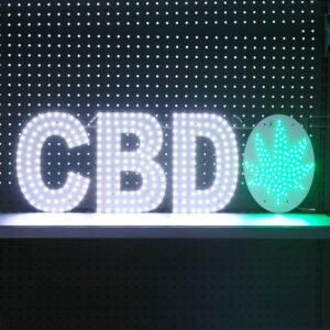 30"x10" Large LED CBD Signs for Smoke Shops, Super Bright Unique Design CBD Sign with Hanging Installation, High Visibility CBD Sign for Stores Retail Shops Window (White)