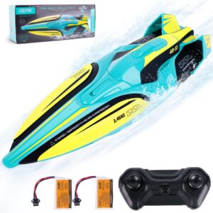 berry president 18mph remote control speedboat for children and adults, waterproof and dual motor rc boat, 2.4g wireless electric swimming pool lake toys (green)