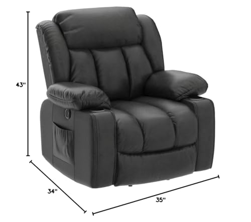 COOSLEEP Large Power Lift Recliner Chair with Massage and Heat for Elderly, Overstuffed Wide Recliners, Breathable Leather with Breathable microporous, USB Ports, 2 Cup Holders (Gray)