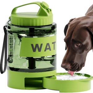 77oz dog water bowl dispenser, dog camping essentials,large dog travel water bottle with pull-out drinking bowl, portable for dog, dog beach essentials accessories, car water bowl for dogs, bpa free