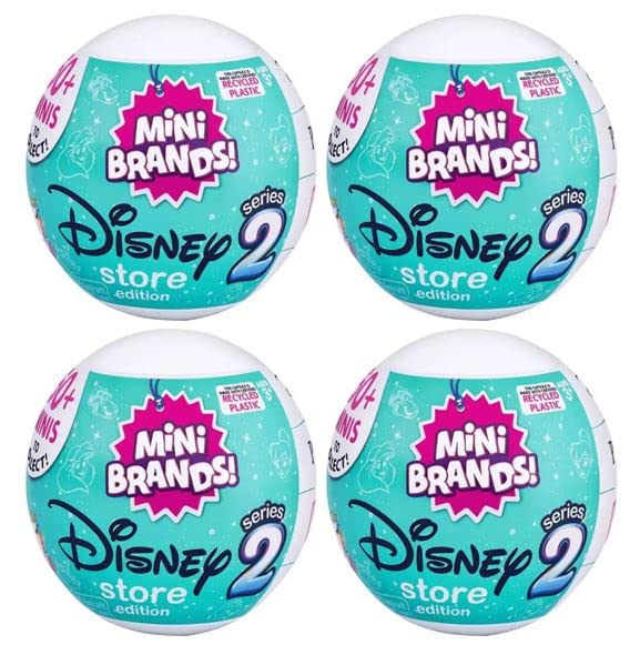 5 Surprise Mini Brands Disney Store Exclusive Series 1 Capsule Collectibles (4 Capsules (Series 2)), Gold