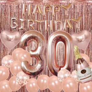 30th birthday decorations for her rose gold party supplies,30 birthday decorations for women,30 decor balloons rose gold