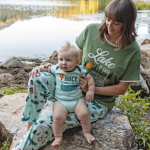 Lazy One Matching Lake Pajamas for Family, Summer Pajama Sets for Adults, Teens, Kids, Baby, and Dog! (Women, L)