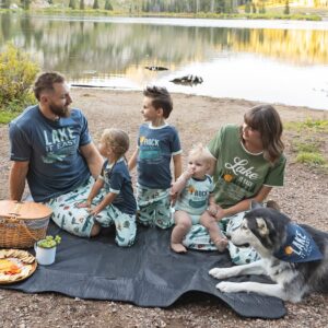 Lazy One Matching Lake Pajamas for Family, Summer Pajama Sets for Adults, Teens, Kids, Baby, and Dog! (Women, L)