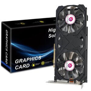 gpvhoso rx580 8g graphics card, 8gb gddr5 (256bit) graphics card2048sp, gddr5, 256 bit, with dual fan cooling system, hdmi, dp, pci, dvi-output, express 3.0, for computer gaming video editing