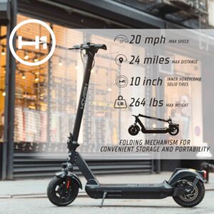 Hover-1 Pro Series Boss Foldable Electric Scooter with 500W Brushless Motor, 20 mph Max Speed, 10” Honeycomb Tires and 24 Mile Range