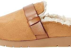 Amazon Essentials Women's Shearling Mule, Tan Suede, 7.5