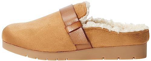 Amazon Essentials Women's Shearling Mule, Tan Suede, 7.5