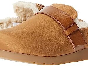 Amazon Essentials Women's Shearling Mule, Tan Suede, 7.5