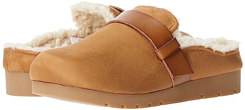 Amazon Essentials Women's Shearling Mule, Tan Suede, 7.5